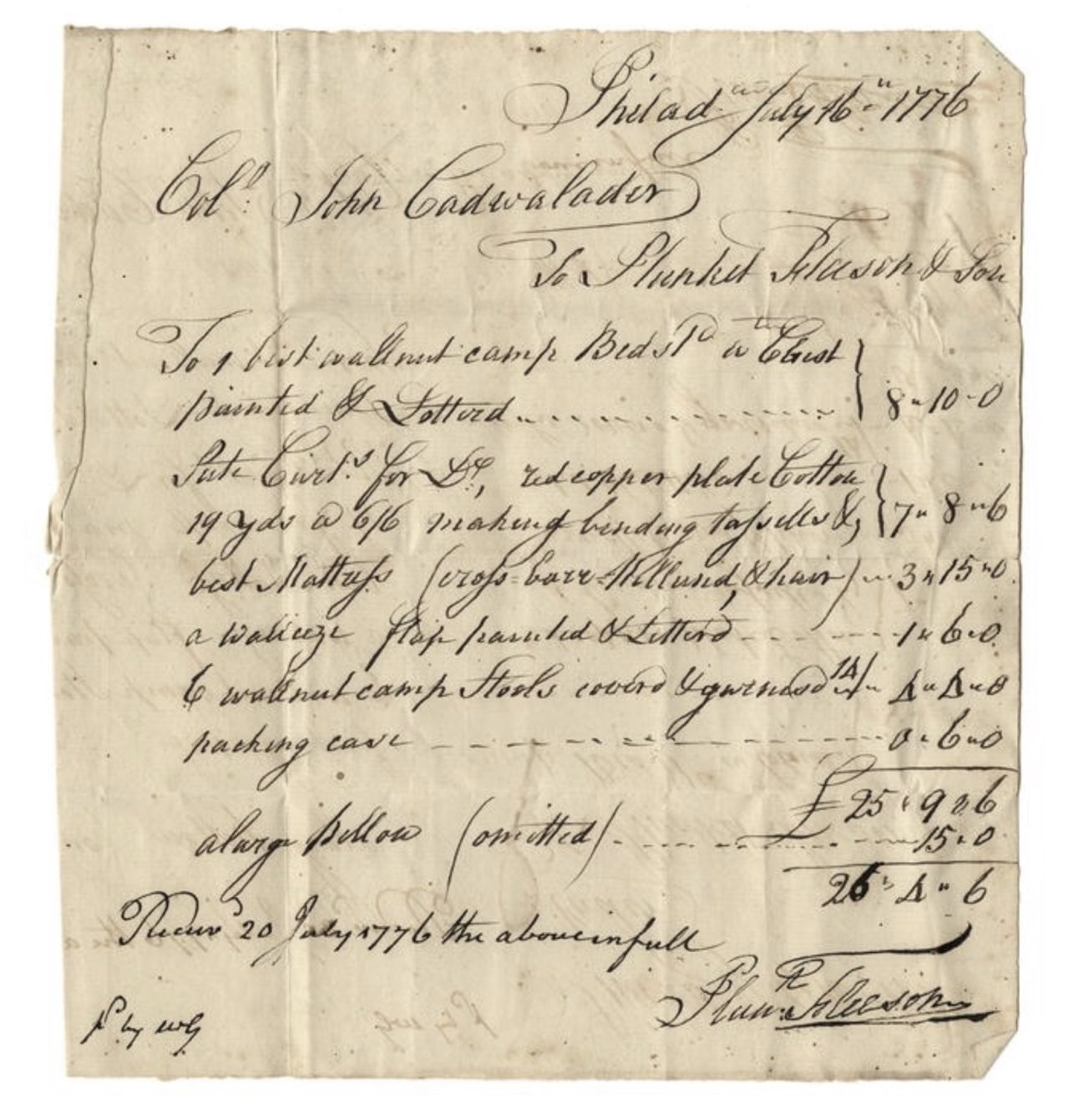 Plunket Fleeson, Revolutionary Upholsterer | The American Crisis